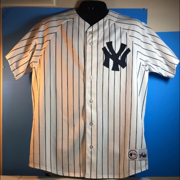 Majestic | Shirts | New York Yankees Pinstripe Baseball Jersey | Poshmark